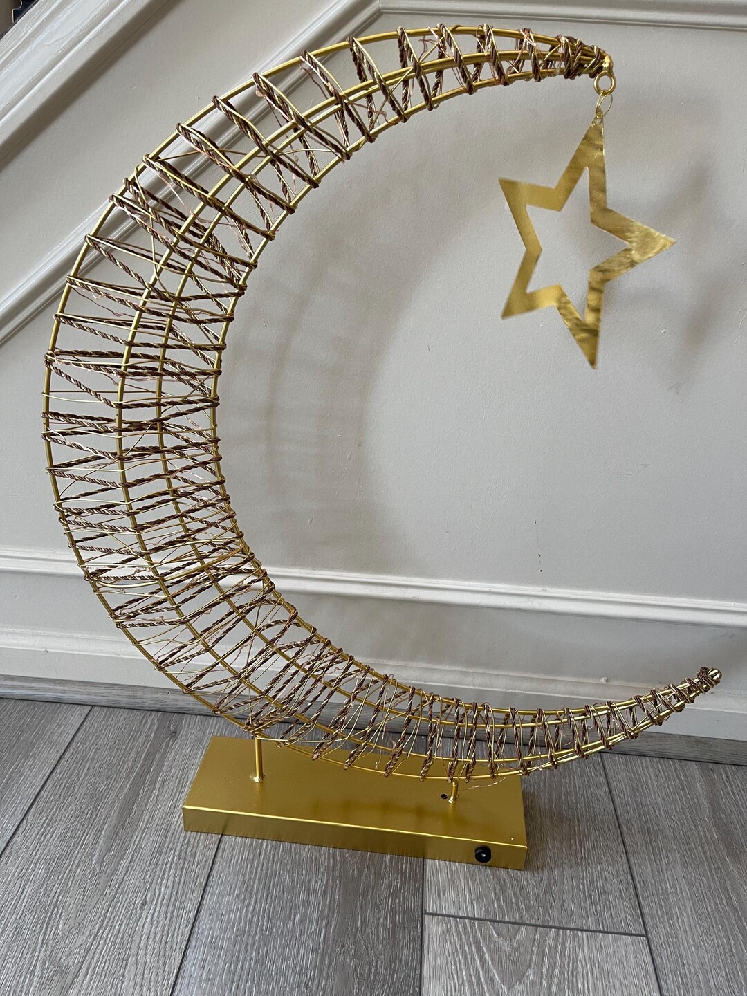 Gold Metal Moon & Star - Etsy