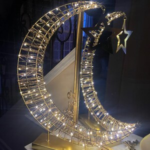 Gold Metal Moon & Star - Etsy