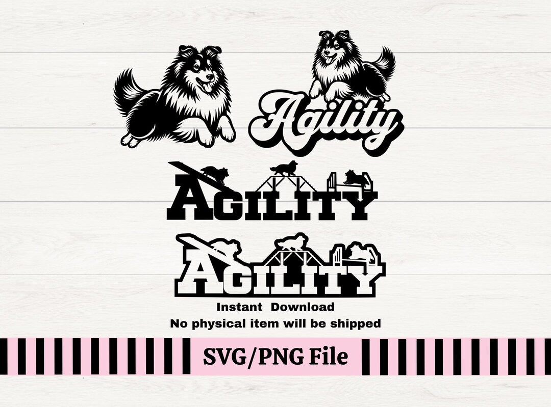 Sheltie Agility Dog SVG for Vinyl Decals, Shetland Sheepdog Agility ...