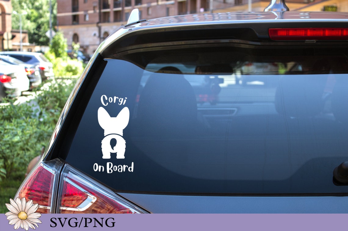 Corgi on Board SVG/PNG for Car Decal Gift for Corgi Lover - Etsy