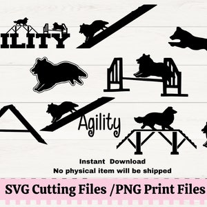 Sheltie Agility Dog SVG Bundle: Shetland Sheepdog PNG (digital Download ...