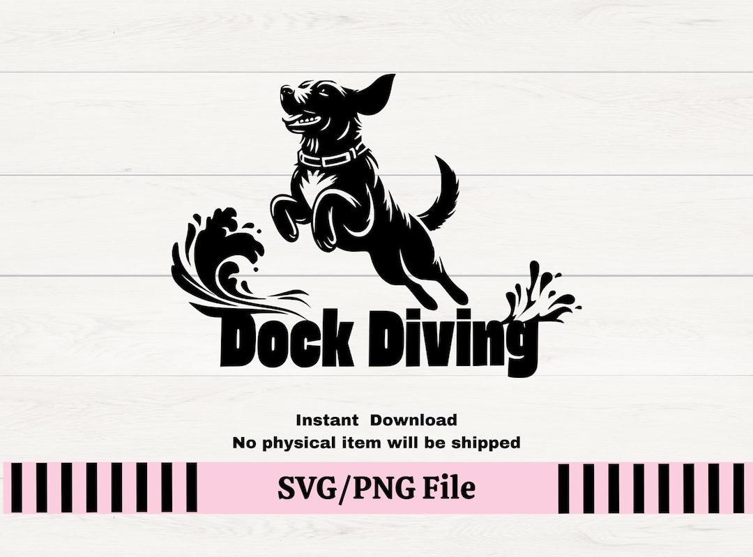 Dog Dock Diving SVG for Vinyl Decal, Dock Dog PNG for Sublimation for T ...