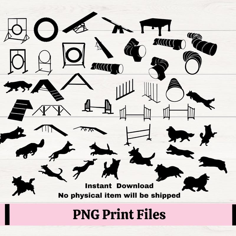 Clip Art Agility Dog - Etsy