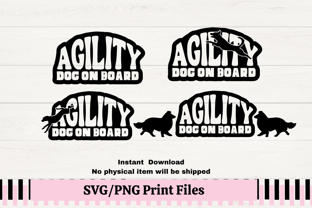 Agility Dog on Board SVG for Car Decal, Dog on Board Sign for Car - Etsy