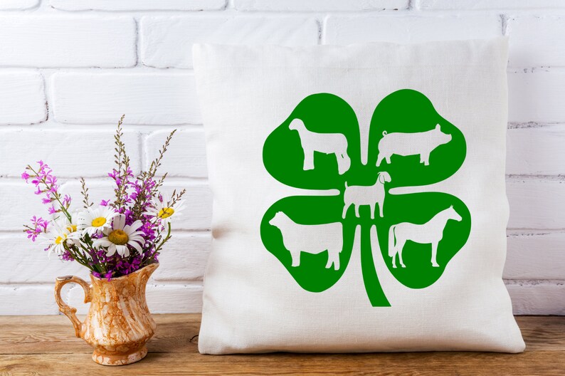 4H Clover SVG, County Fair Showmanship PNG, Livestock Farm Animals ...