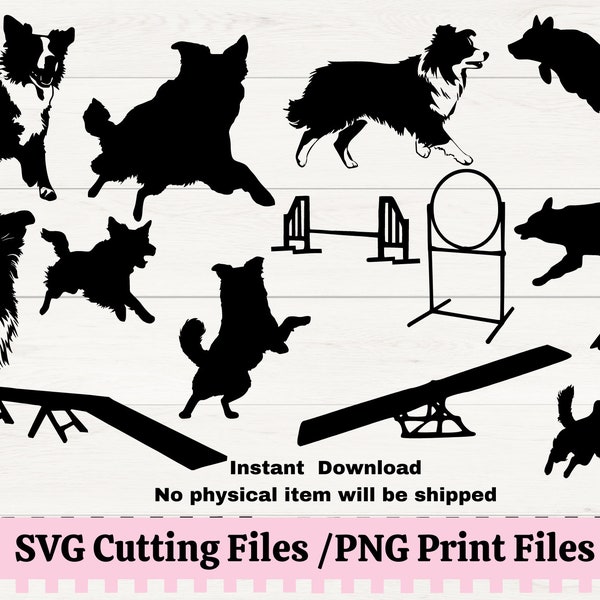 Dog Agility Silhouettes Svg - Etsy