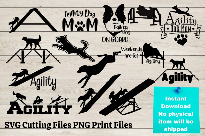 Agility Dog SVG/PNG Bundle 14 Agility Svg's for Vinyl Car - Etsy