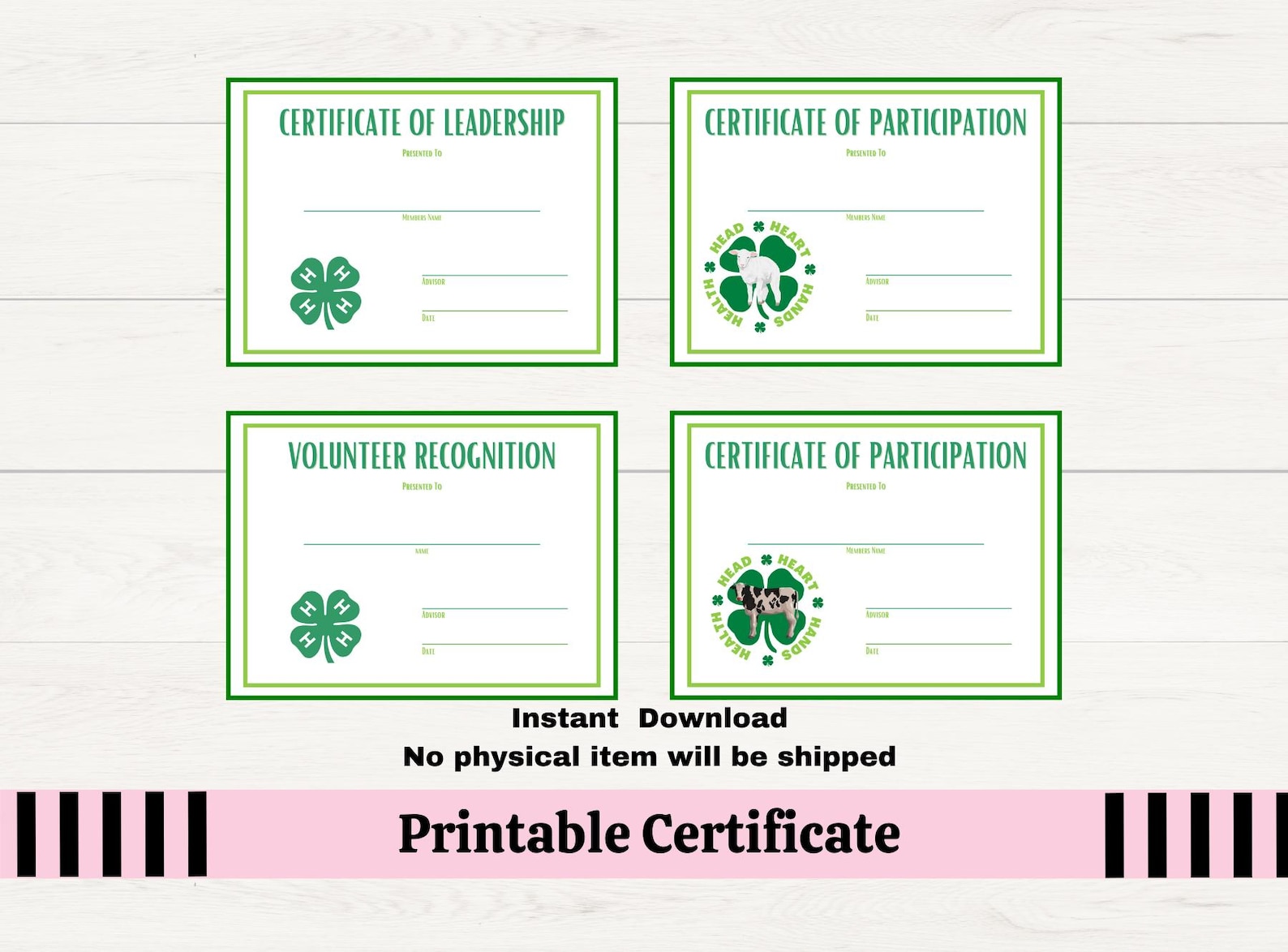 Printable 4-H End of Year Recognition, Printable Certificates for 4H ...