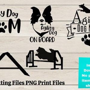 Agility Dog SVG/PNG Bundle, 14 Agility Svg's for Vinyl Car Decal ...