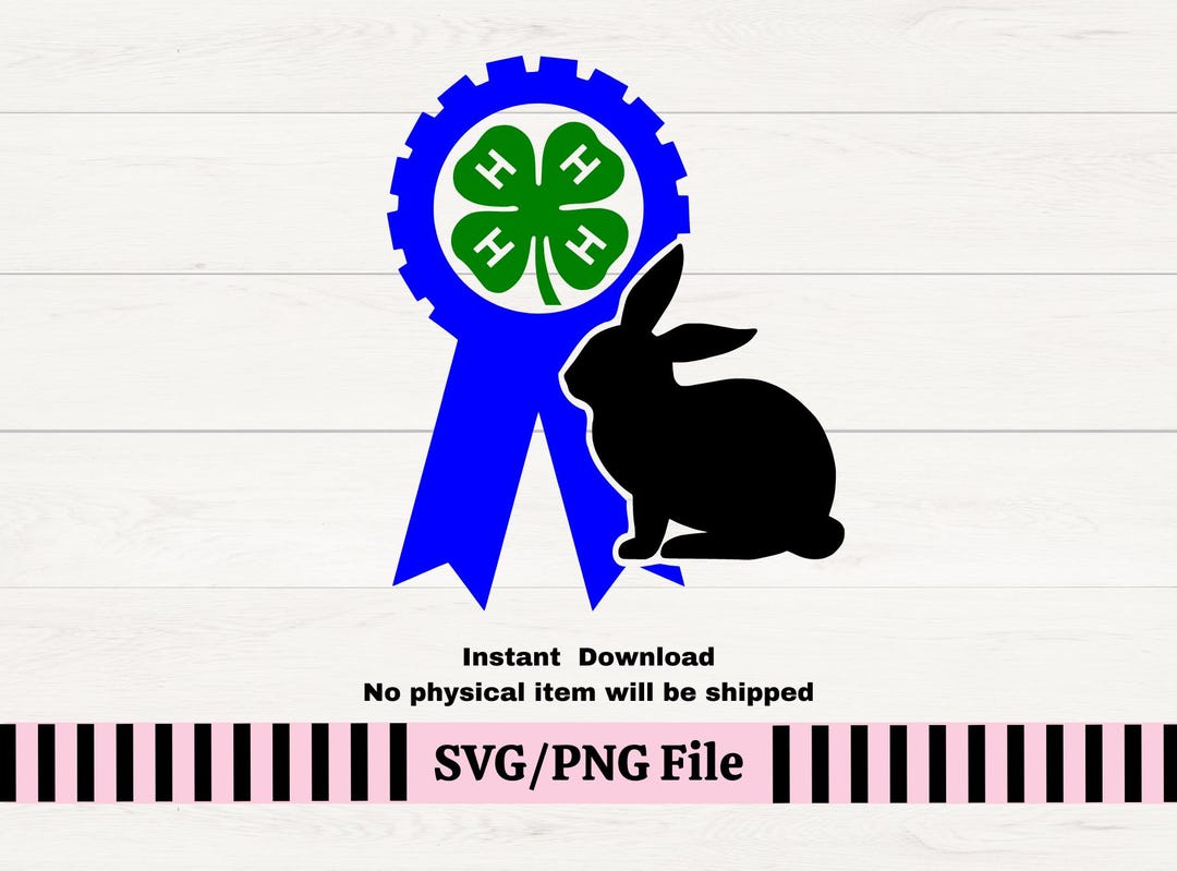 4H Clover With Rabbit SVG. 4H Rabbit Showmanship PNG. Livestock Rabbit ...