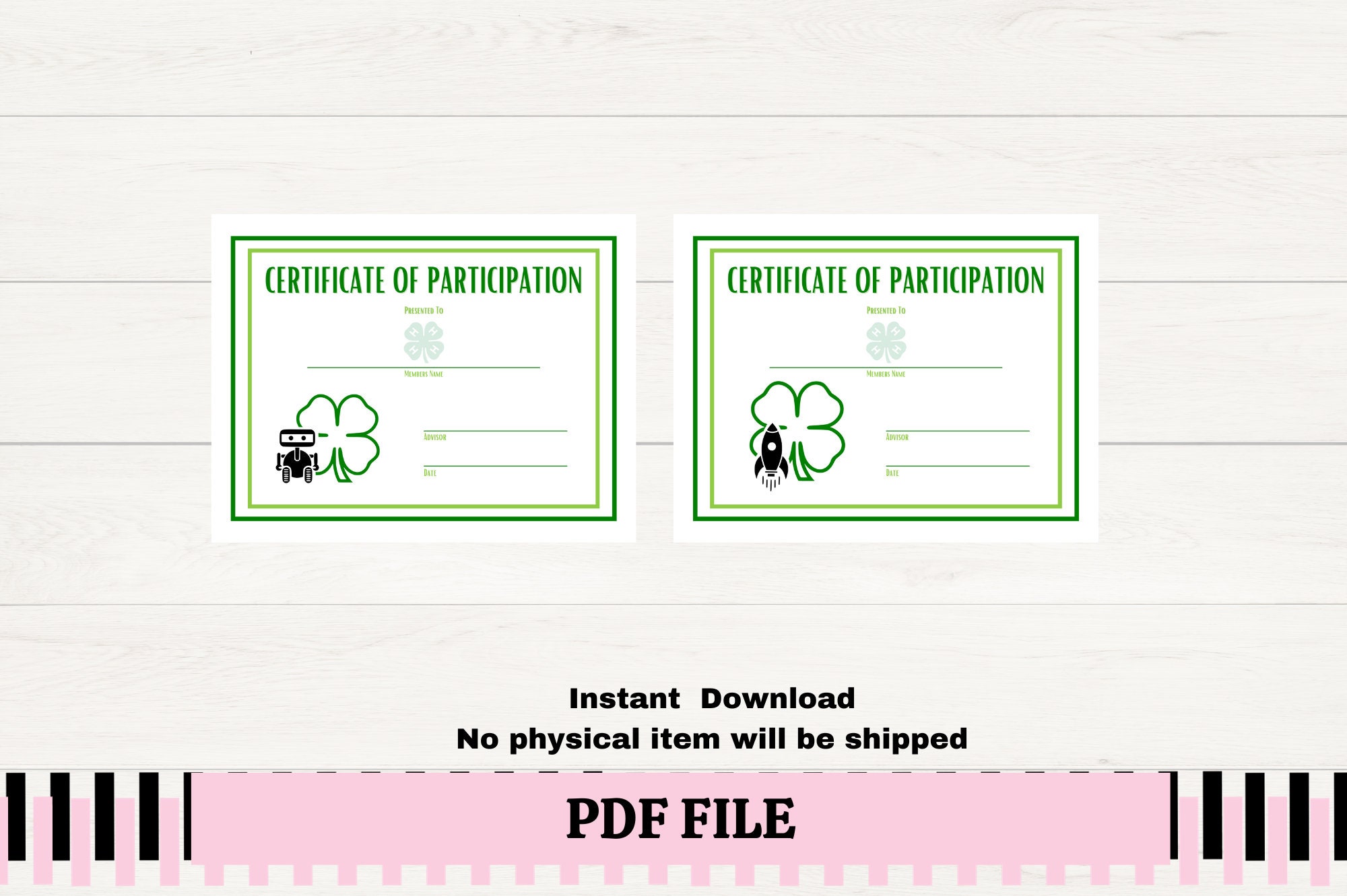 Printable 4-H Participation Certificates, End of Year Awards (PDF) - Etsy