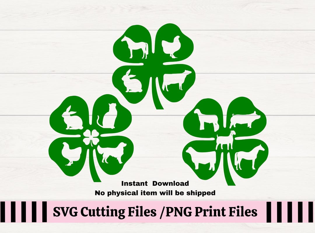 4H Clover SVG, County Fair Showmanship PNG, Livestock Farm Animals ...