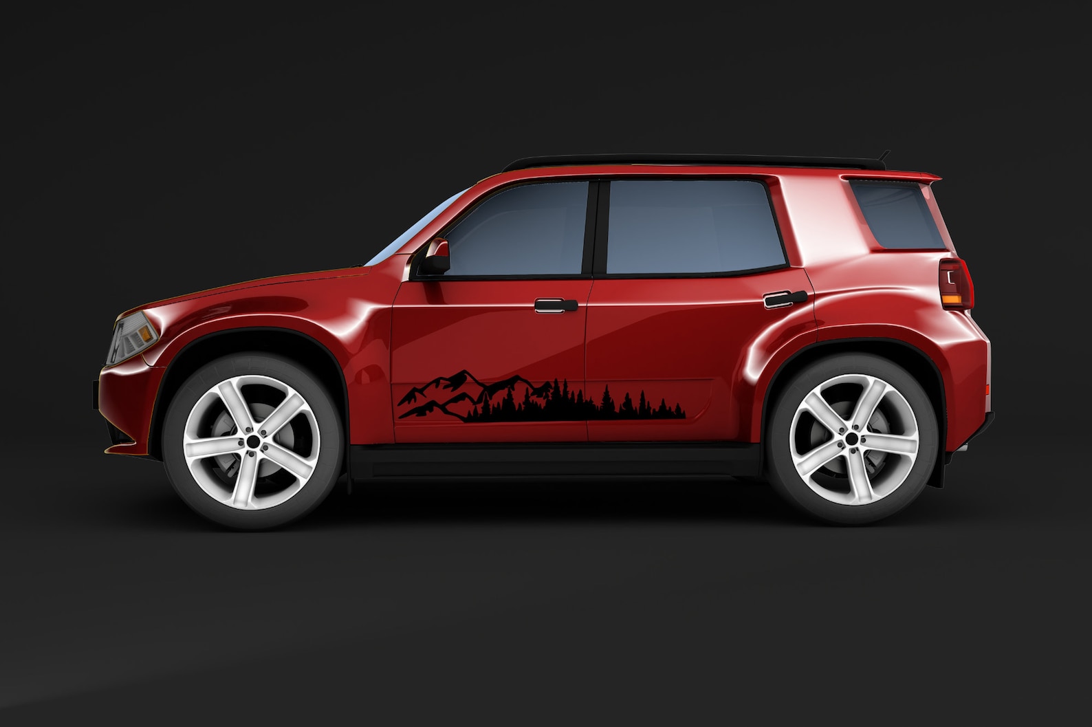 Vehicle Graphic SVG, Mountain Range Car Decal Design, Overlanding SVG ...