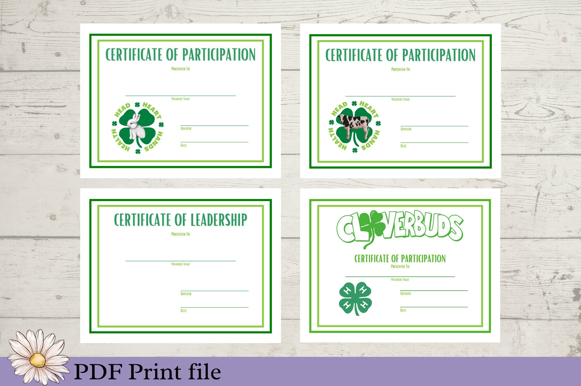 Printable 4-H End of Year Recognition Printable Certificates - Etsy