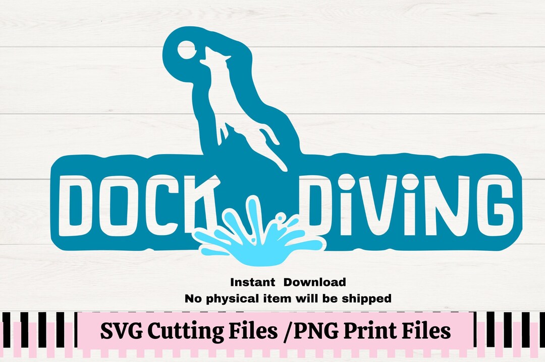 Dog Dock Diving SVG for Vinyl Decal, Dock Dog PNG for Sublimation for T ...