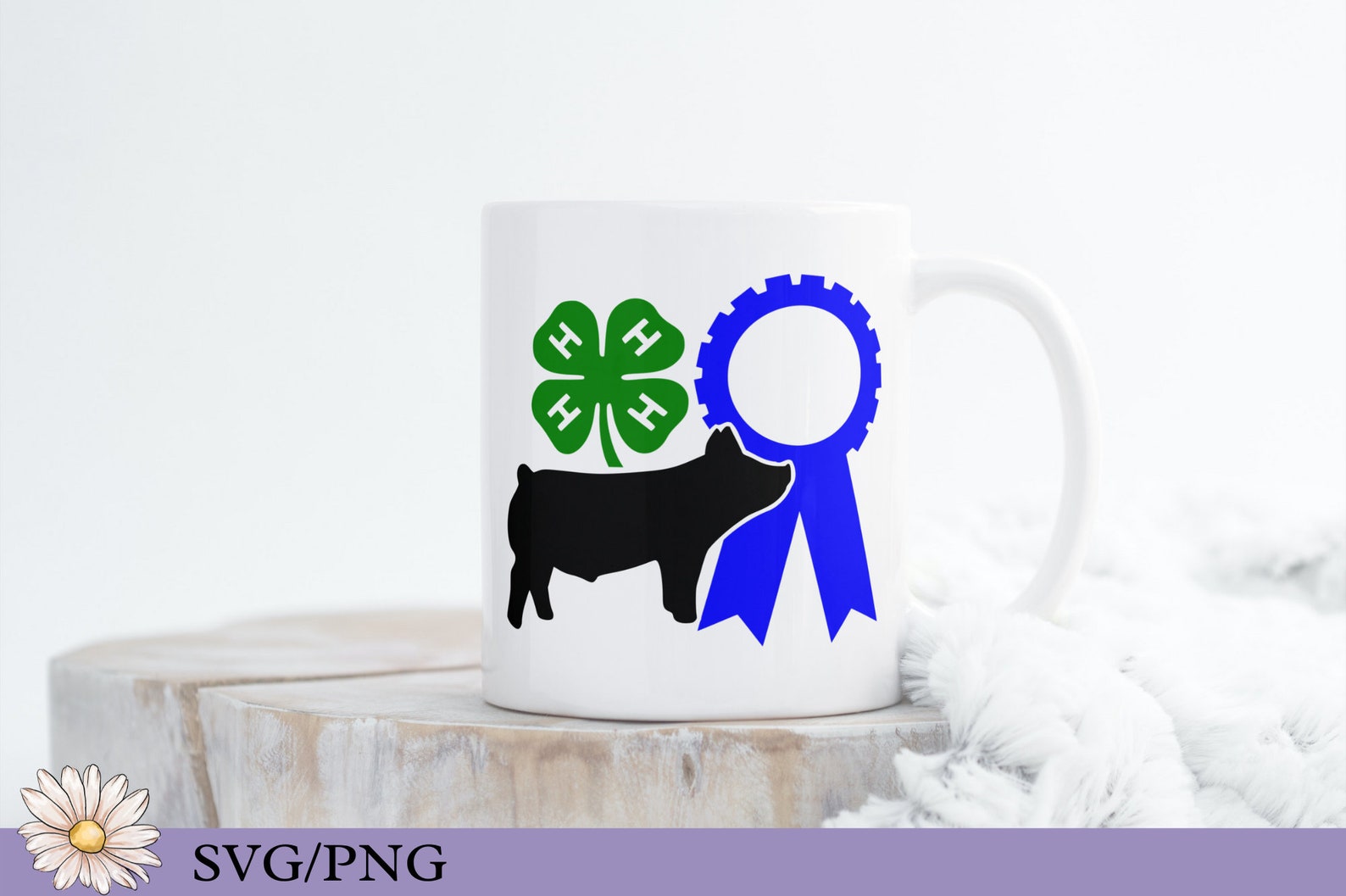 4H Clover SVG for Decals, 4H Pig Showmanship Svg for Club T-shirt, 4H ...
