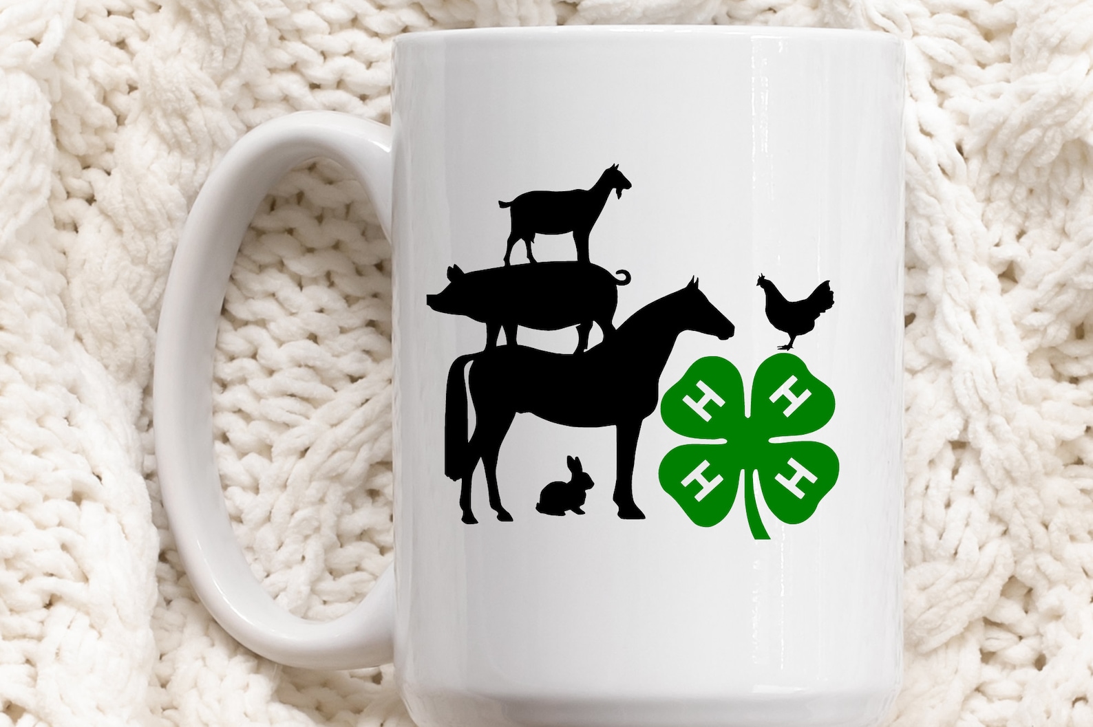 4H Stacked Animals Bundle SVG/PNG, Farm Animal Silhouette Livestock ...