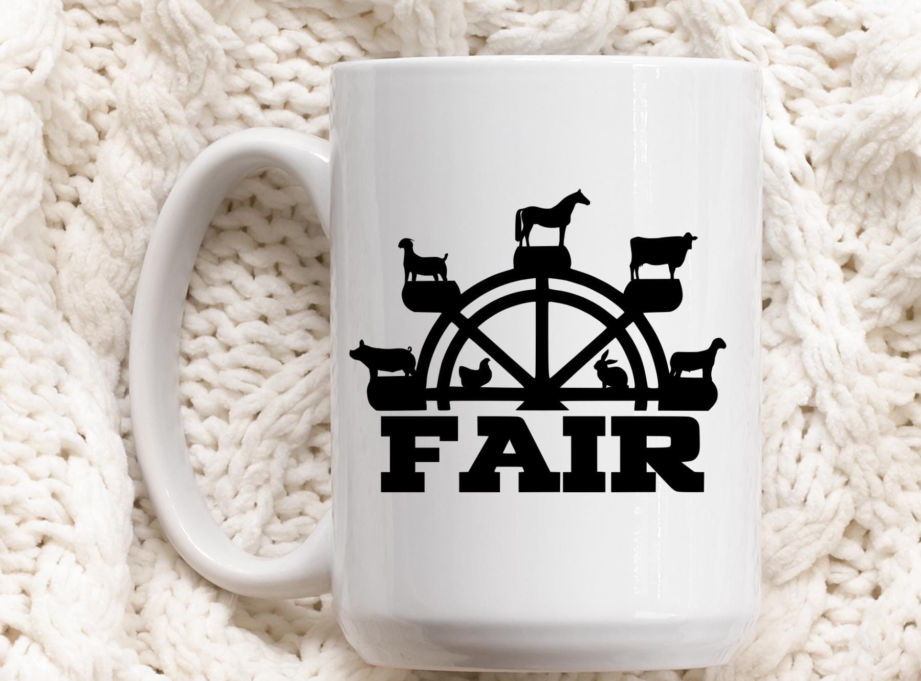 Fair Week SVG PNG: Farm Animal Ferris Wheel, 4H Club Shirt (digital ...