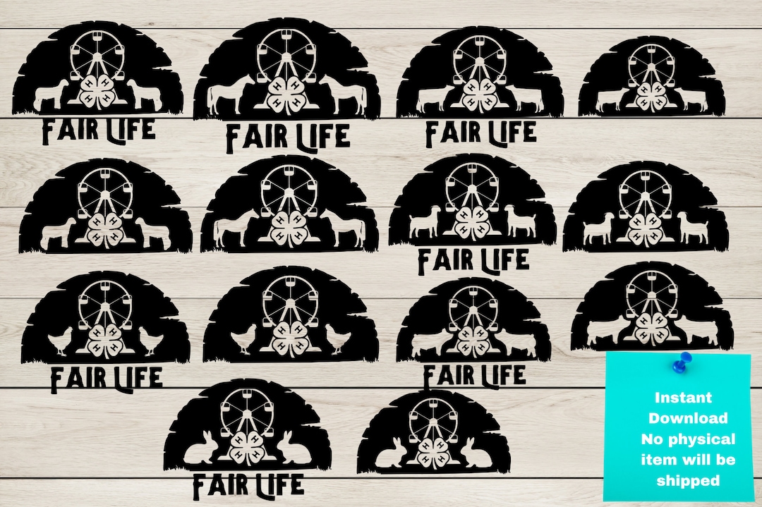 4H Fair Life Showing Bundle SVG/PNG, County Fair Livestock Clipart, 4H ...