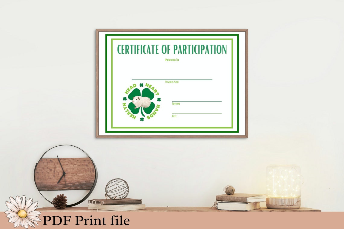 Printable 4-H End of Year Recognition Printable Certificates - Etsy