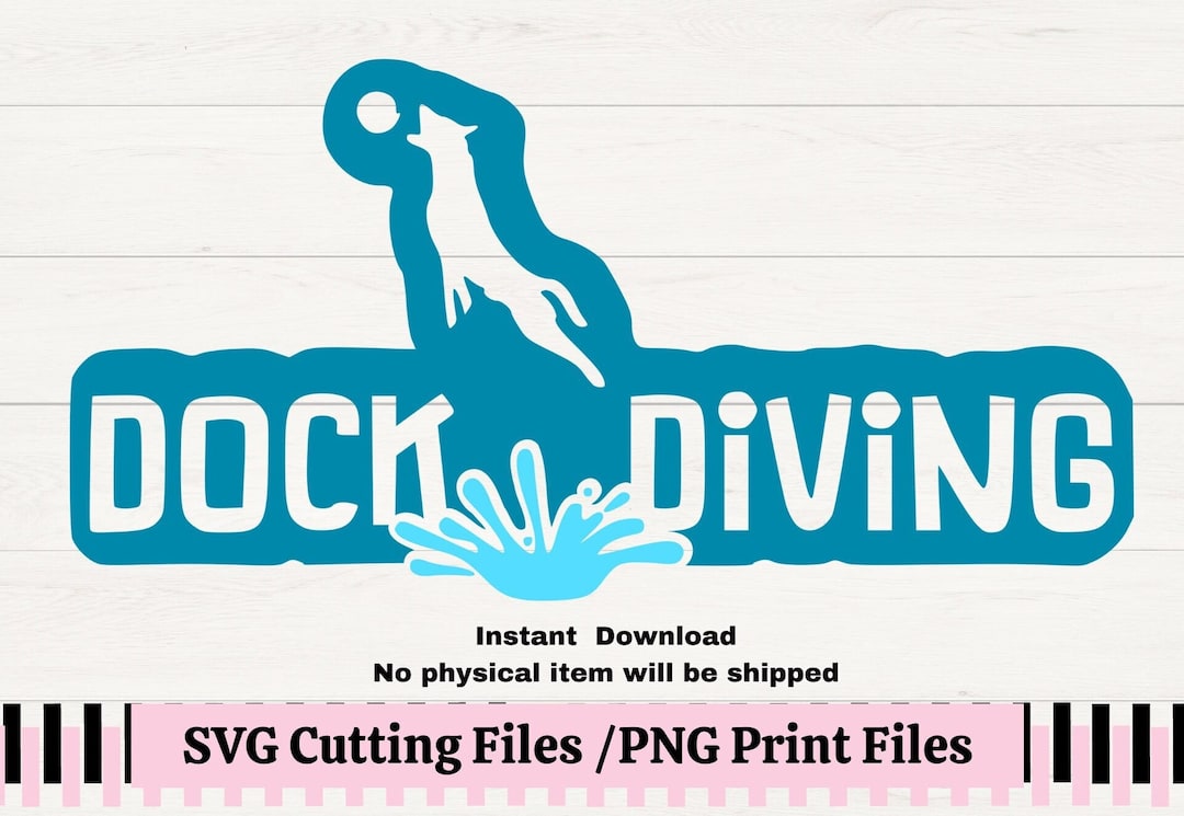 Dog Dock Diving SVG for Vinyl Decal, Dock Dog PNG for Sublimation for T ...