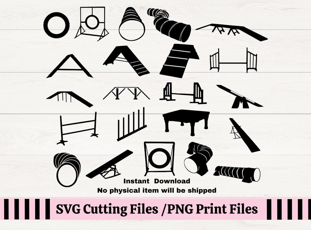 Make Your Own Dog Agility Course SVG/PNG Bundle,19 Dog Agility ...