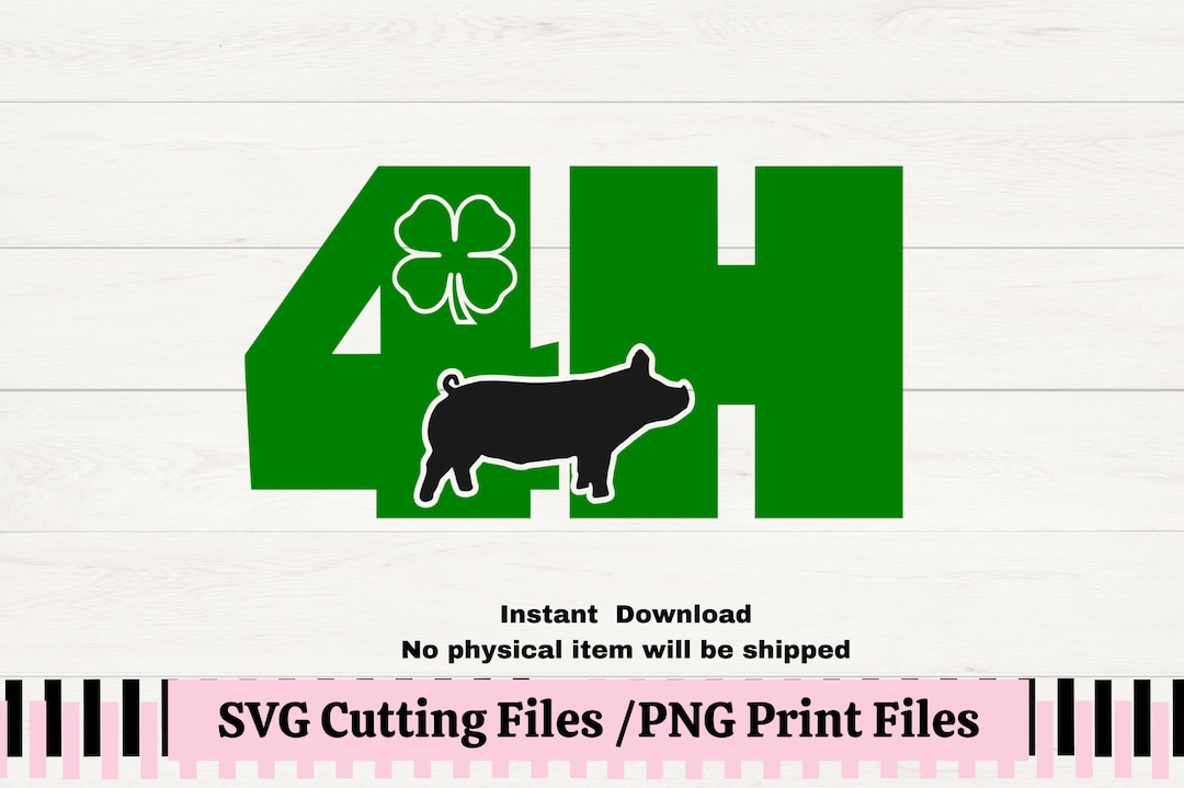 4H Pig Silhouette SVG: Swine Showmanship Clipart (digital Download) - Etsy