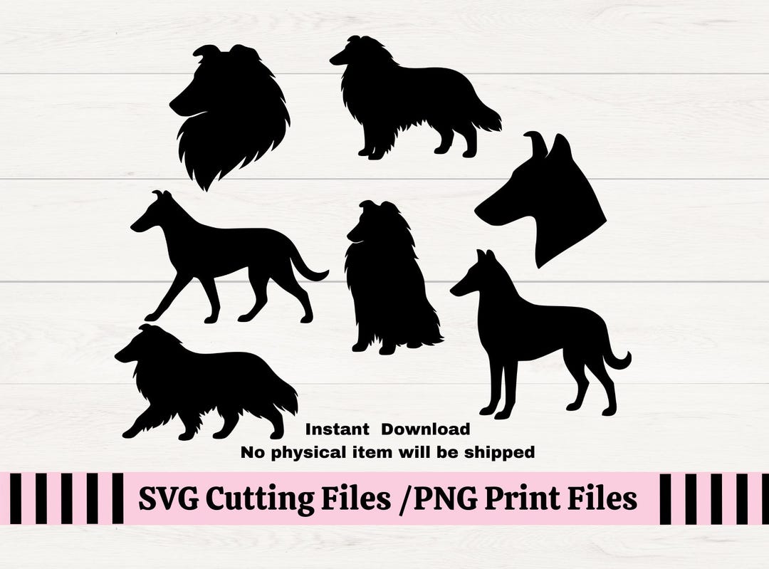 Collie SVG Bundle: Rough & Smooth Dog Silhouettes (digital Download) - Etsy