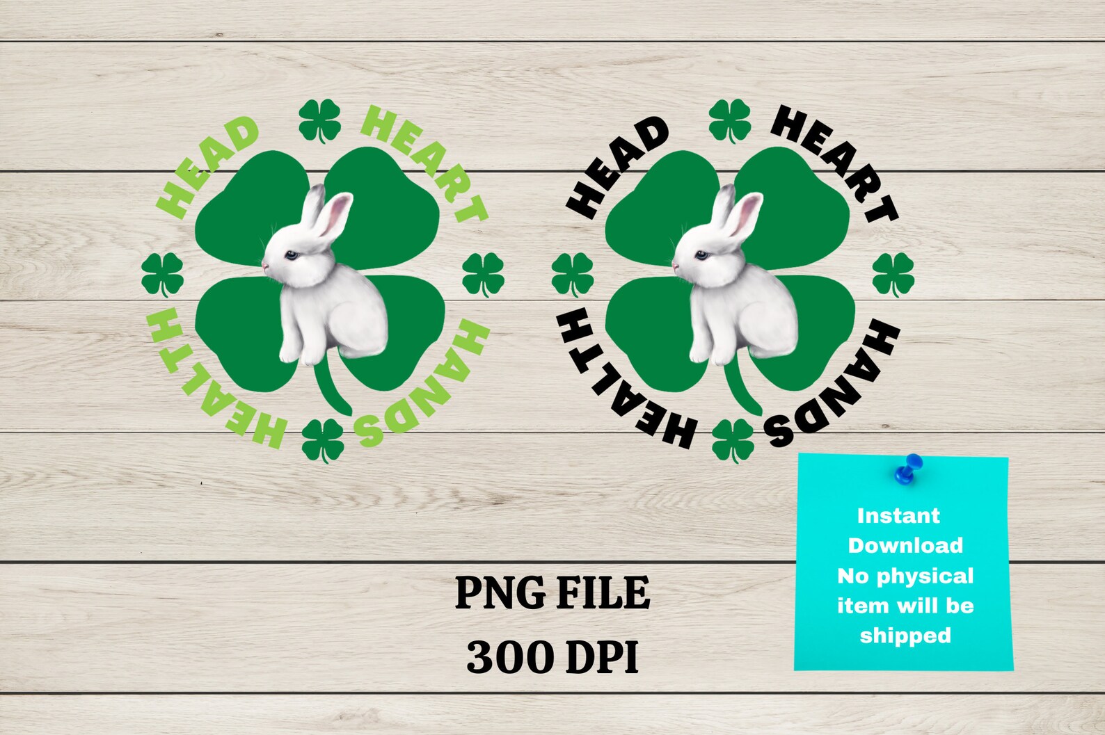4H Clover Rabbit PNG Rabbit PNG for 4H T-shirt 4H Clover - Etsy