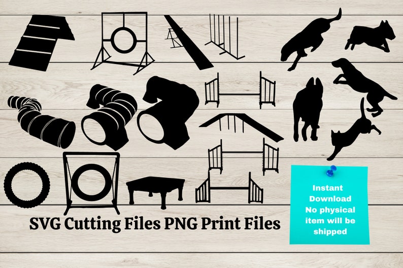 Make Your Own Dog Agility Course SVG/PNG Bundle19 Dog Agility - Etsy