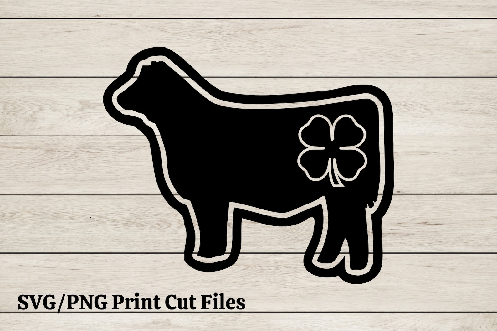 4H Steer With Clover SVG for Decals 4H Steer Showmanship Svg - Etsy
