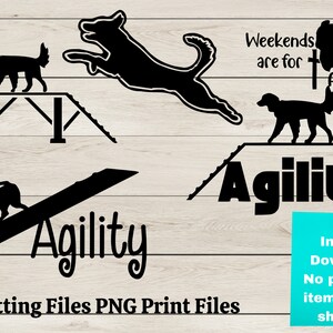 Agility Dog SVG/PNG Bundle, 14 Agility Svg's for Vinyl Car Decal ...