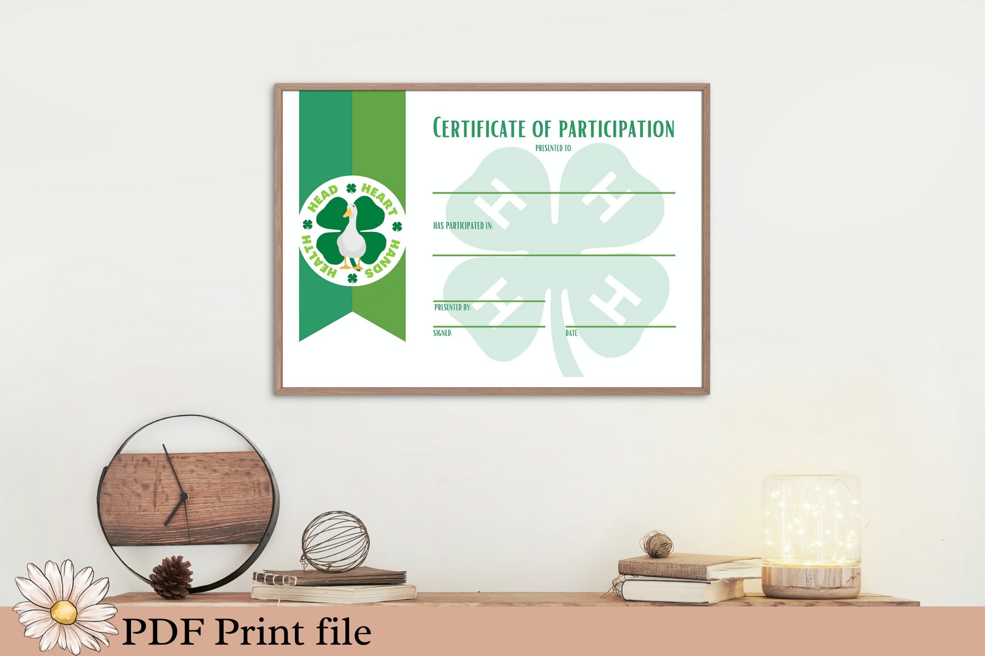 4-H Year End Certificates, Printable 4H Participation Certificate PDF ...