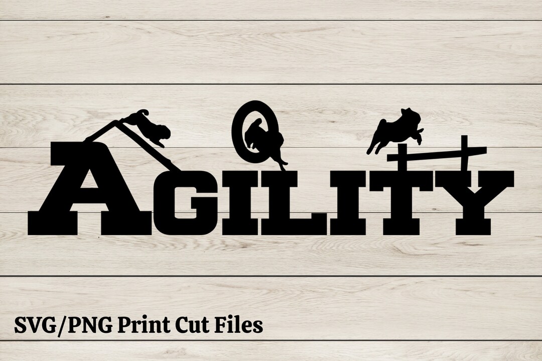 Pug Agility Dog SVG for Vinyl Car Decals, Gift for Agility Dog Lover ...