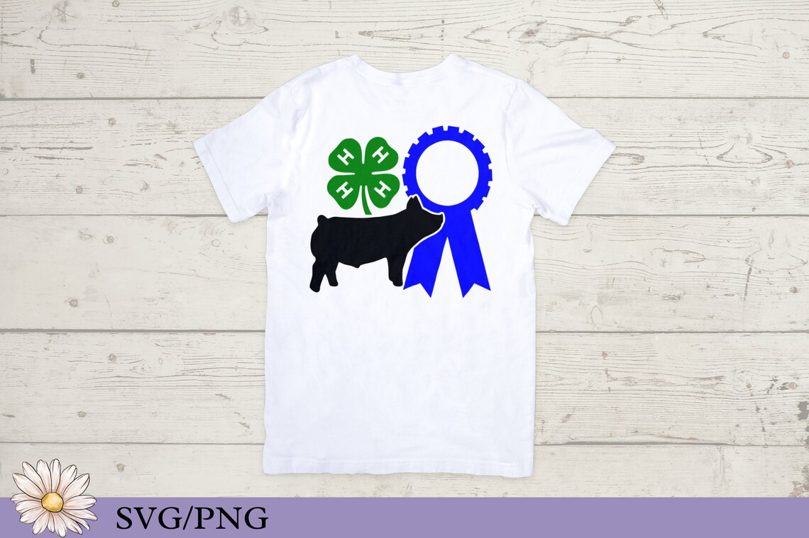 4H Clover SVG for Decals, 4H Pig Showmanship Svg for Club T-shirt, 4H ...