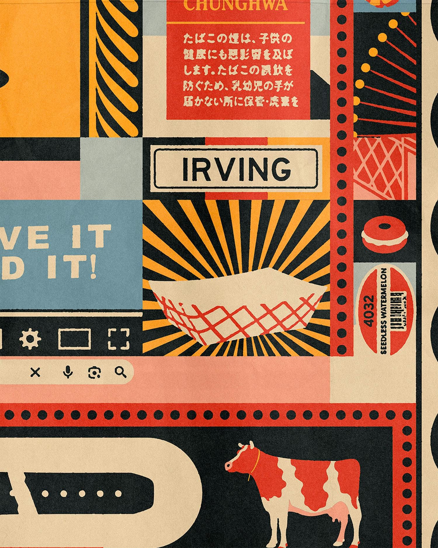 Retro Collage Illustration: "a Tapestry for Thursday", Modern Style ...
