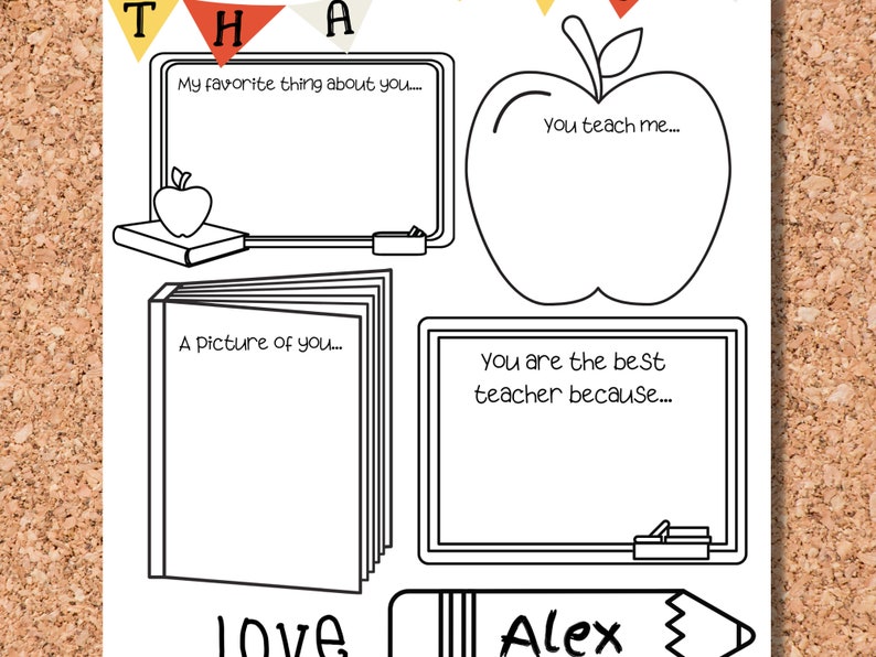 Teacher Appreciation Week Fill in Letter Printable, Teacher Thank You ...