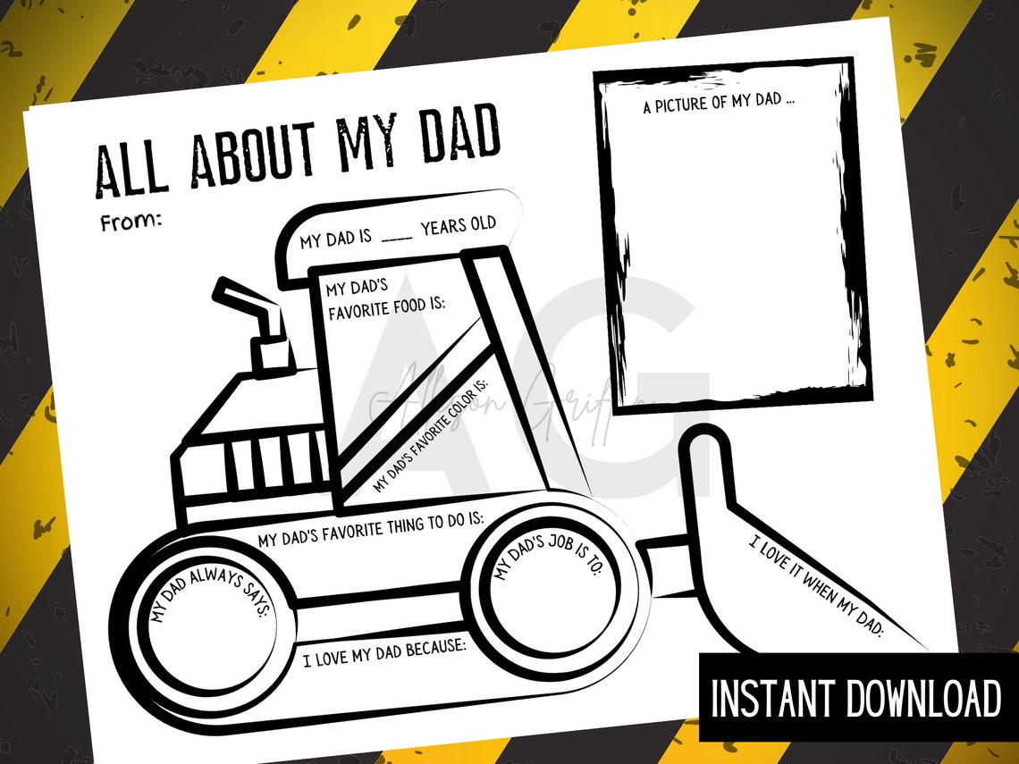All About My Dad Skid Steer Father's Day Digital Download | Etsy