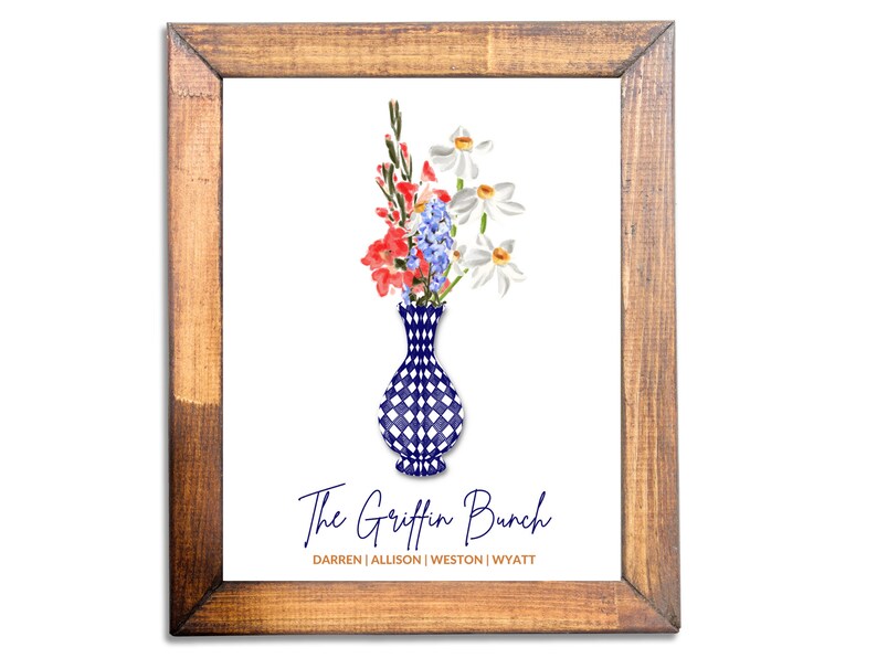 Birth Flower Family Bouquet Digital Art 8x10 Printable File | Etsy