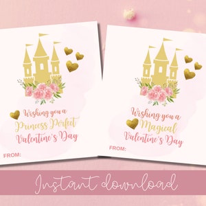 Princess Valentine’s Day Printable Cards for Kids | Instant Download - Etsy