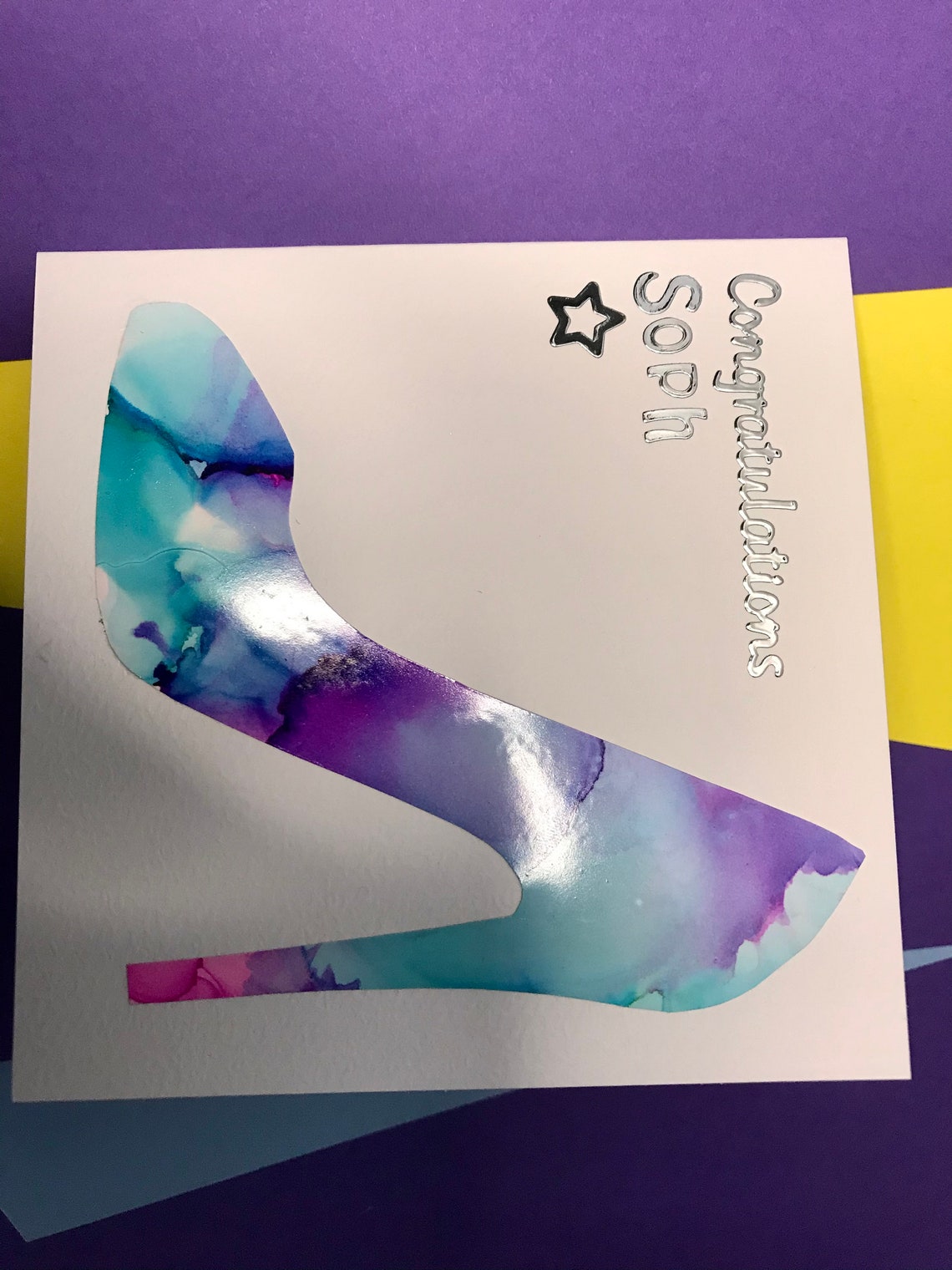 Personalised Colourful Fashion Shoe Card | Etsy