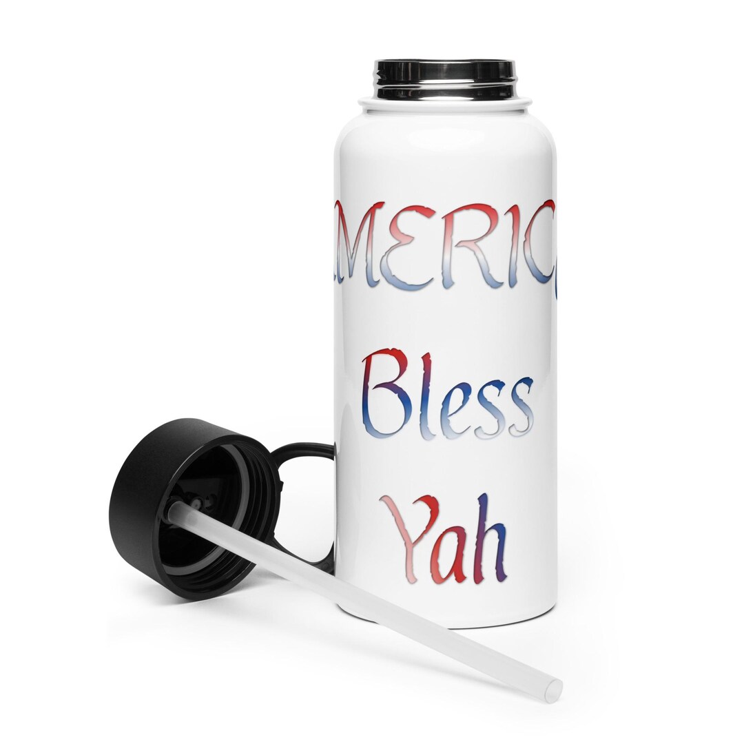 America Bless Yah Stainless Steel Water Bottle With a Straw Lid - Etsy