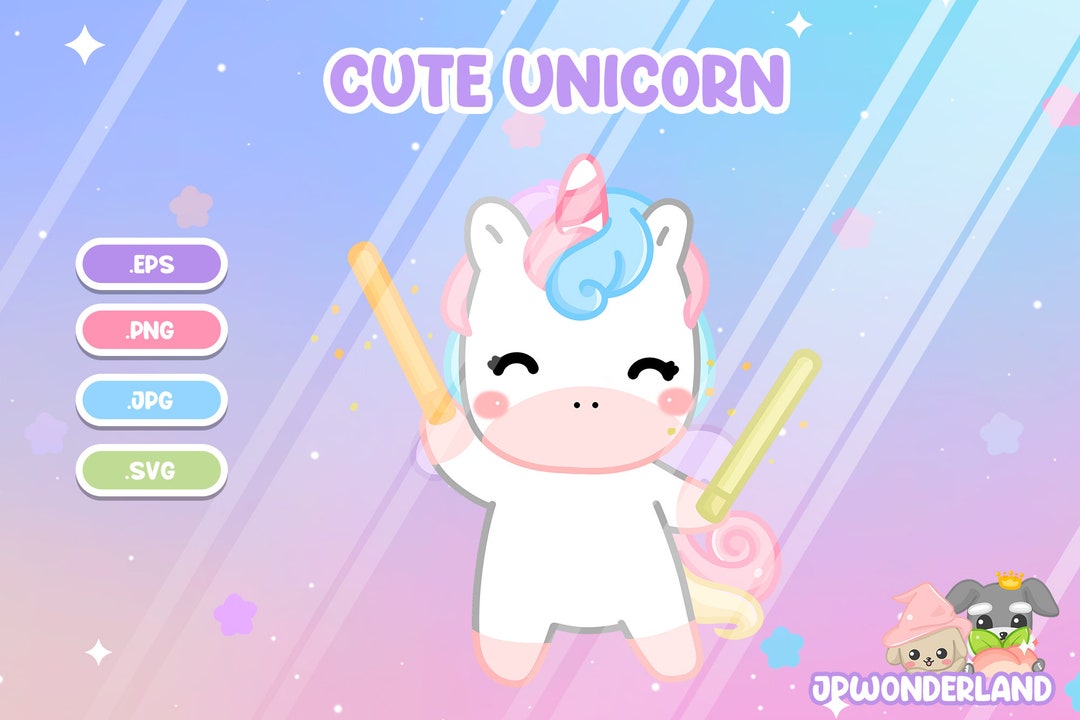 Cute Unicorn Cheering Printable Clipart / Unicorn Vector / - Etsy