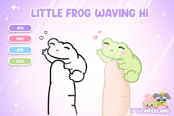 Little Frog Waving Hi Clipart / Cute Vector / Froggy - Etsy