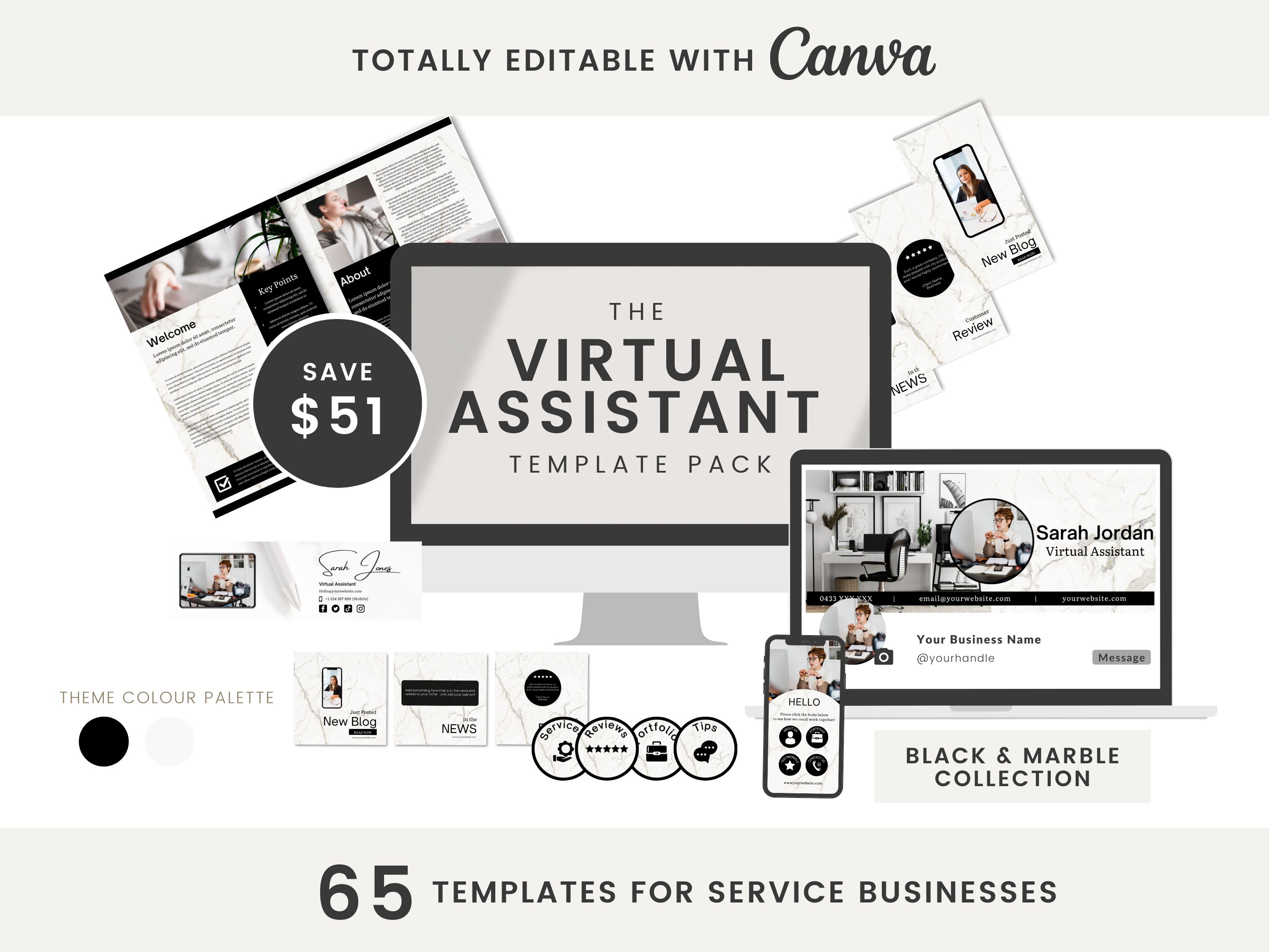 Paper Email Signature Instagram Bio Link Virtual Assistant Template ...