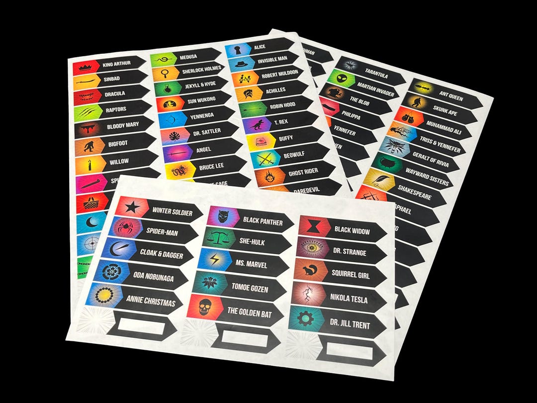 Unmatched Board Game Organizer Labels - Etsy