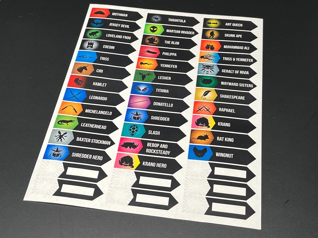 Unmatched - Set 3 Board Game Organizer Labels - Etsy