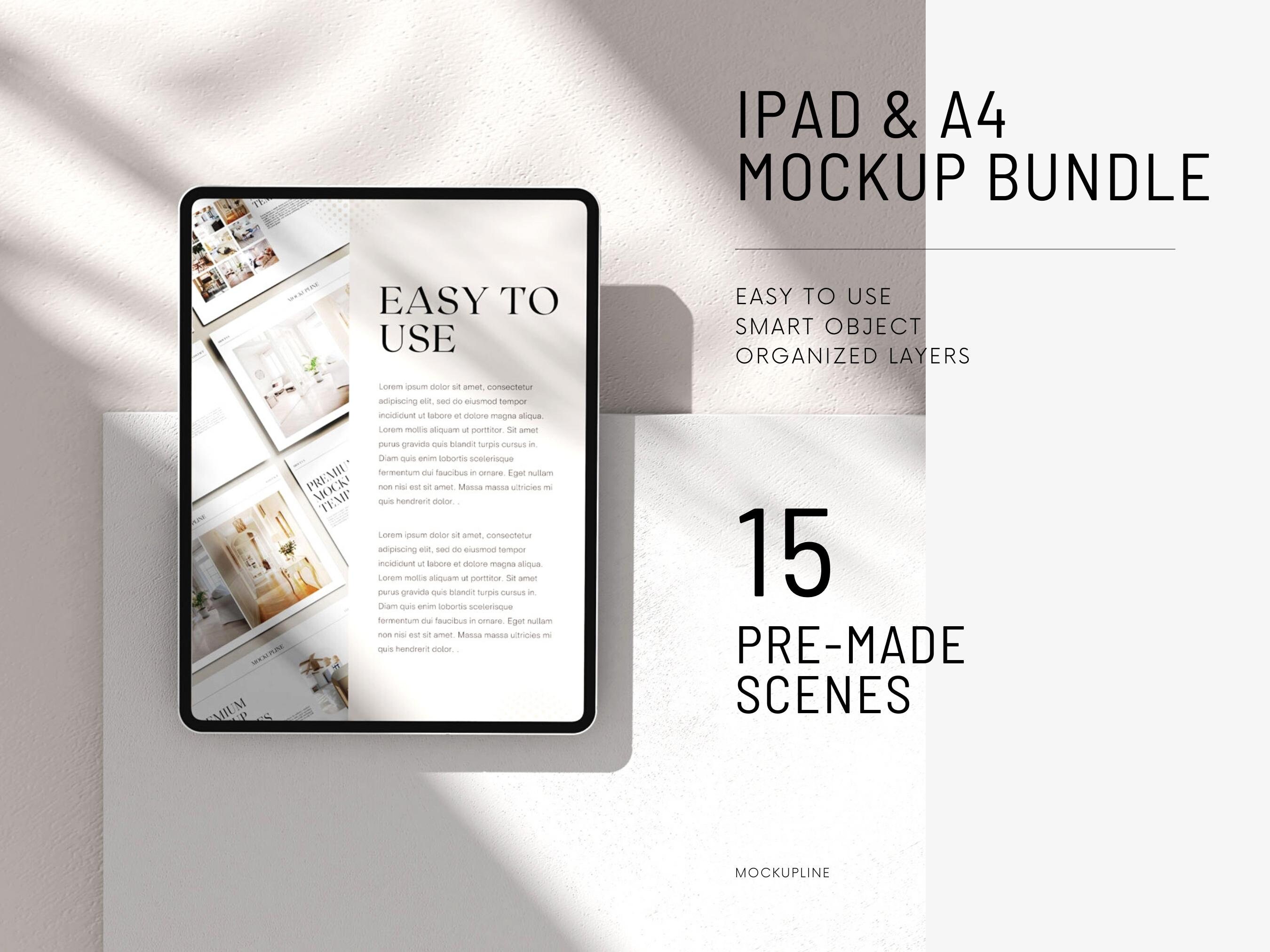 IPad Mockup, A4 Poster Mockup, Stationery Mockup, Branding Mockup, iPad ...