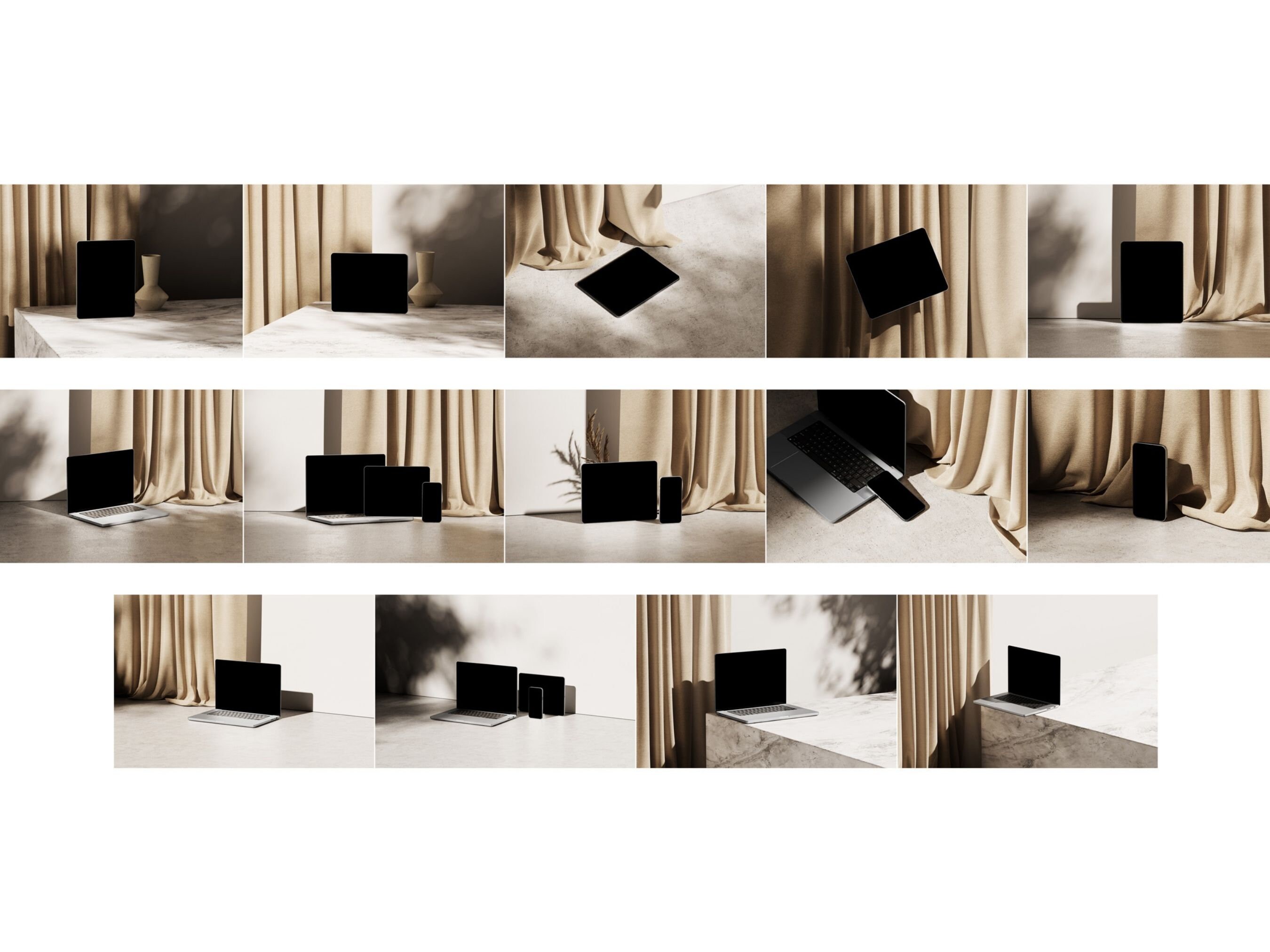 Grace Device Mockup Bundle Set, MacBook Mockup, iPad Mockup, iPhone ...