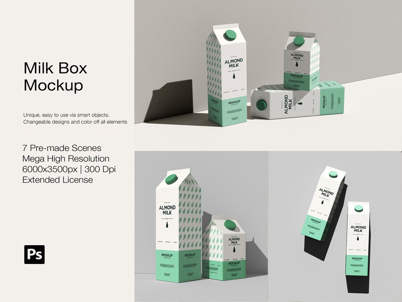Milk Box Mockup 7 Psd, Packaging Box Mockup, Box Mockup, Packaging ...